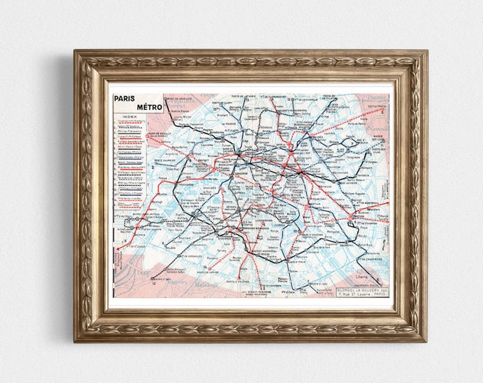 1924 Paris France Antique Street Map - Etsy