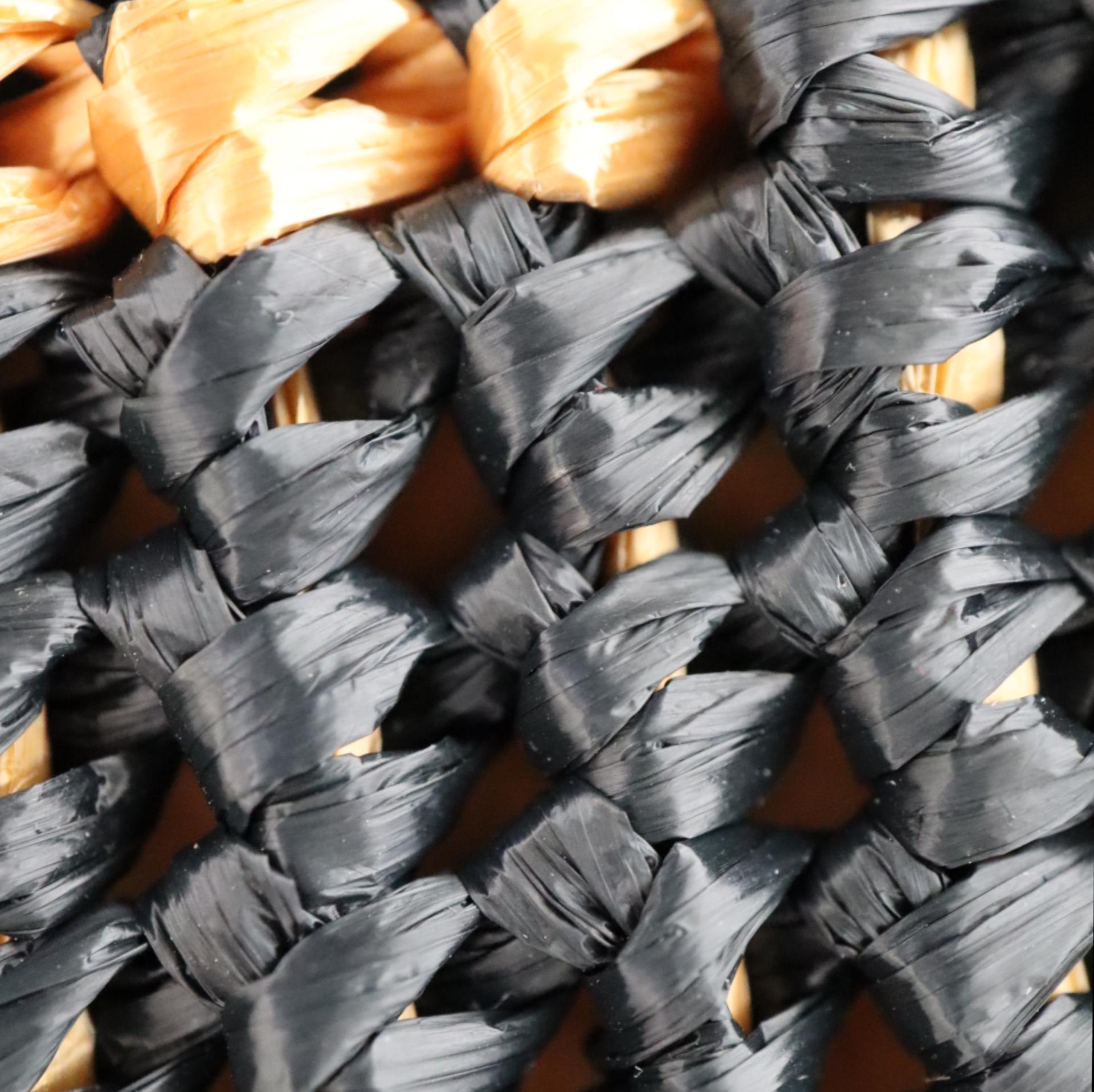 Black Raffia Bag, Golden Tulips, Luxury, Elegant Bags for Women, Ladies ...