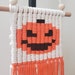 Halloween Jack O'lantern Pixel Art Macrame - Etsy