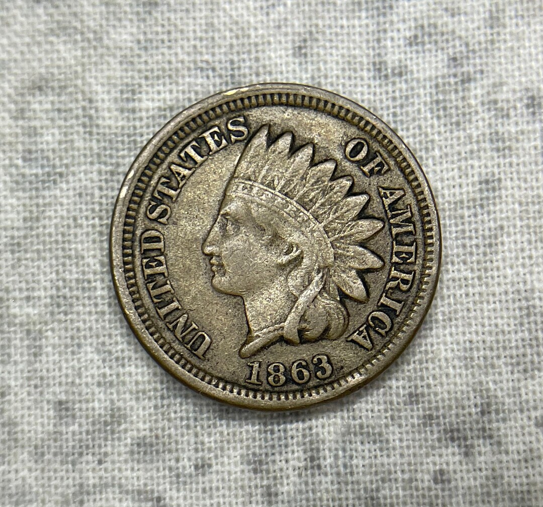 1863 Indian Head Penny Coin Civil War Date Cent - Etsy