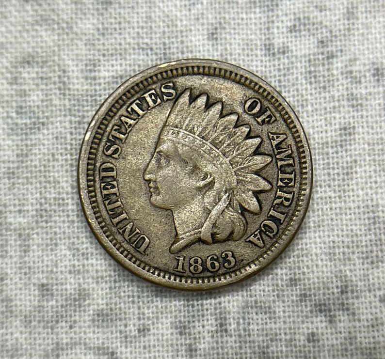 1863 Indian Head Penny Coin Civil War Date Cent - Etsy