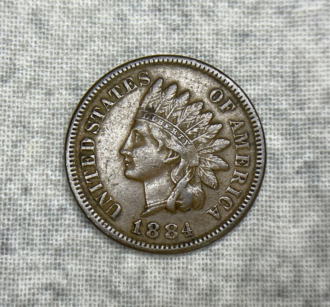 1884 Indian Head Penny Obsolete Coin - Etsy