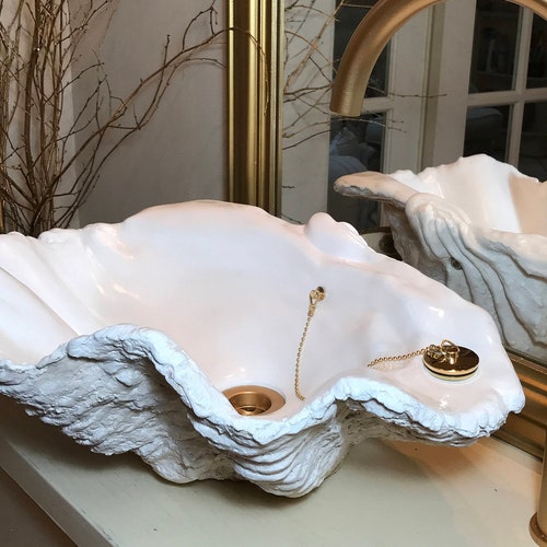 Giant Clam Shell Bathroom Sink Wash Basin Bowl Vessel Counter - Etsy