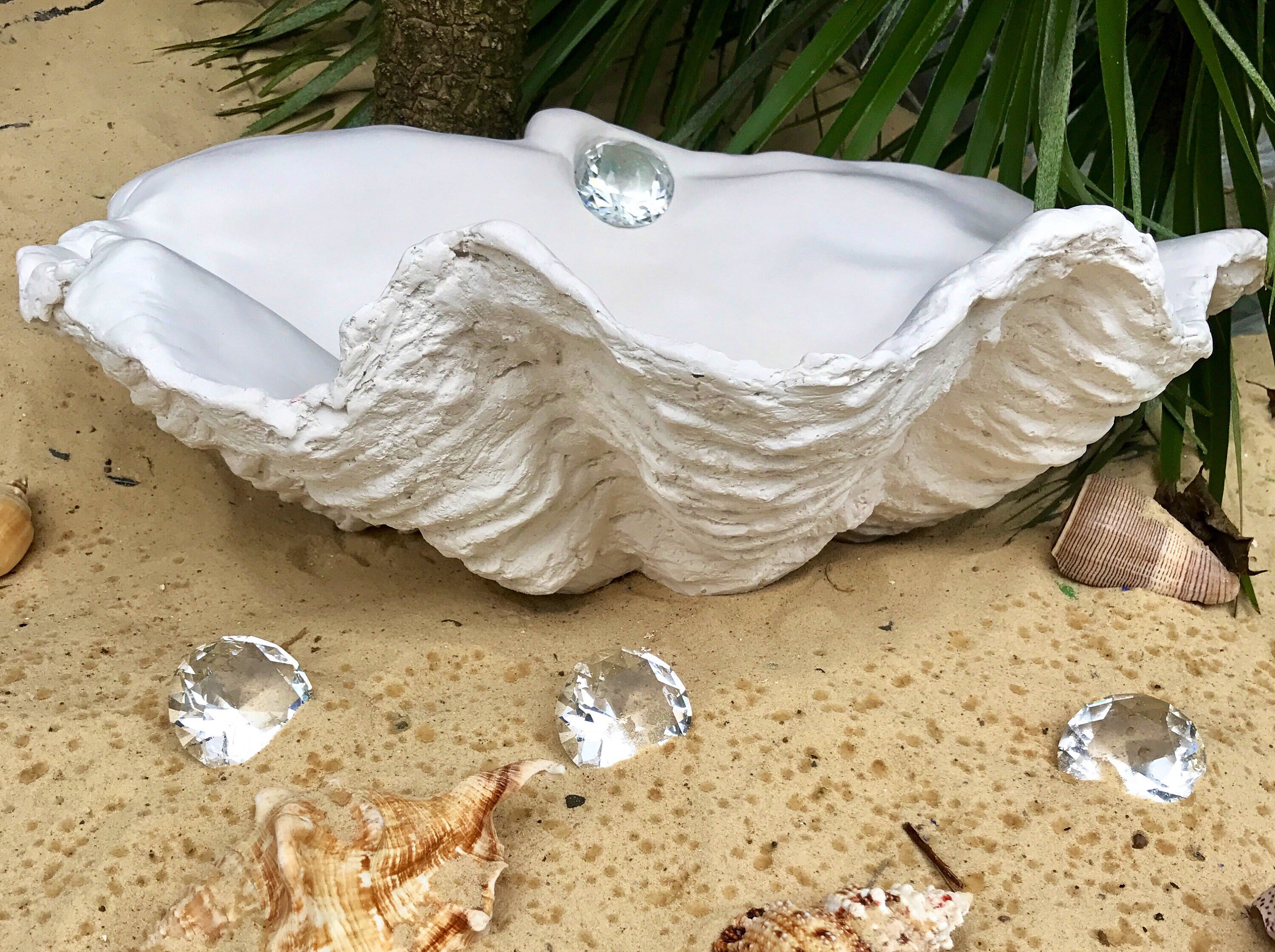 Giant Clam Shell ALICE Sculpture Art Gem Encrusted | Etsy
