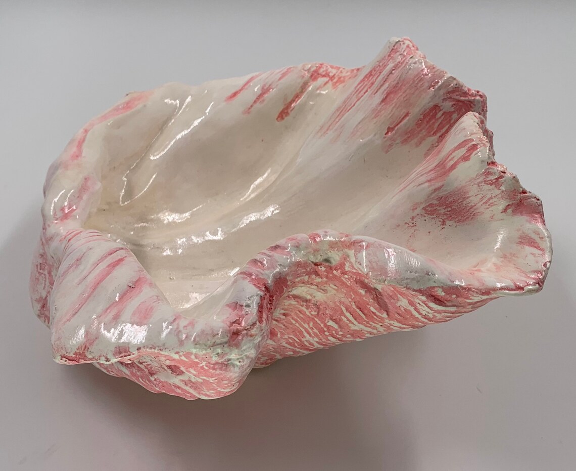 Giant Clam Shell Sculpture Art Ornament Bowl Handmade in Pink - Etsy UK