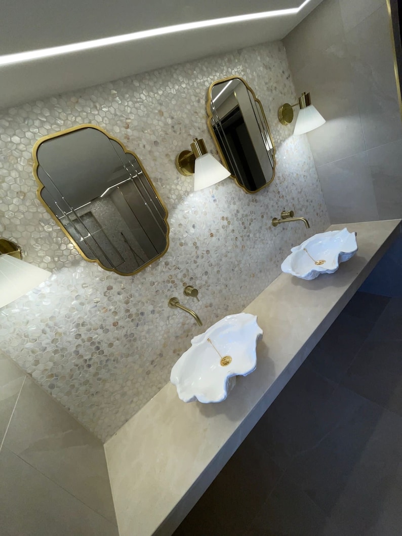 2 X Giant Clam Shell Bathroom Sink Wash Basin Bowl Vessel Counter Top ...