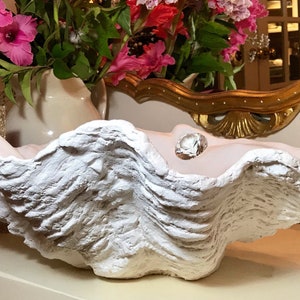 Giant Clam Shell "alice" Sculpture Art Gem Encrusted Limited Edition ...