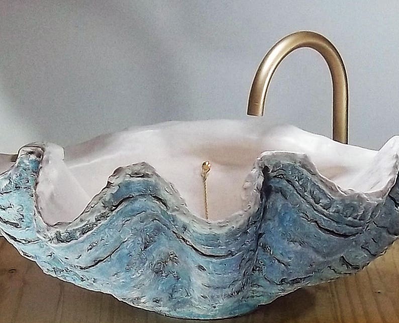 Giant Clam Shell Bathroom Sink Wash Basin Bowl Counter Top - Etsy