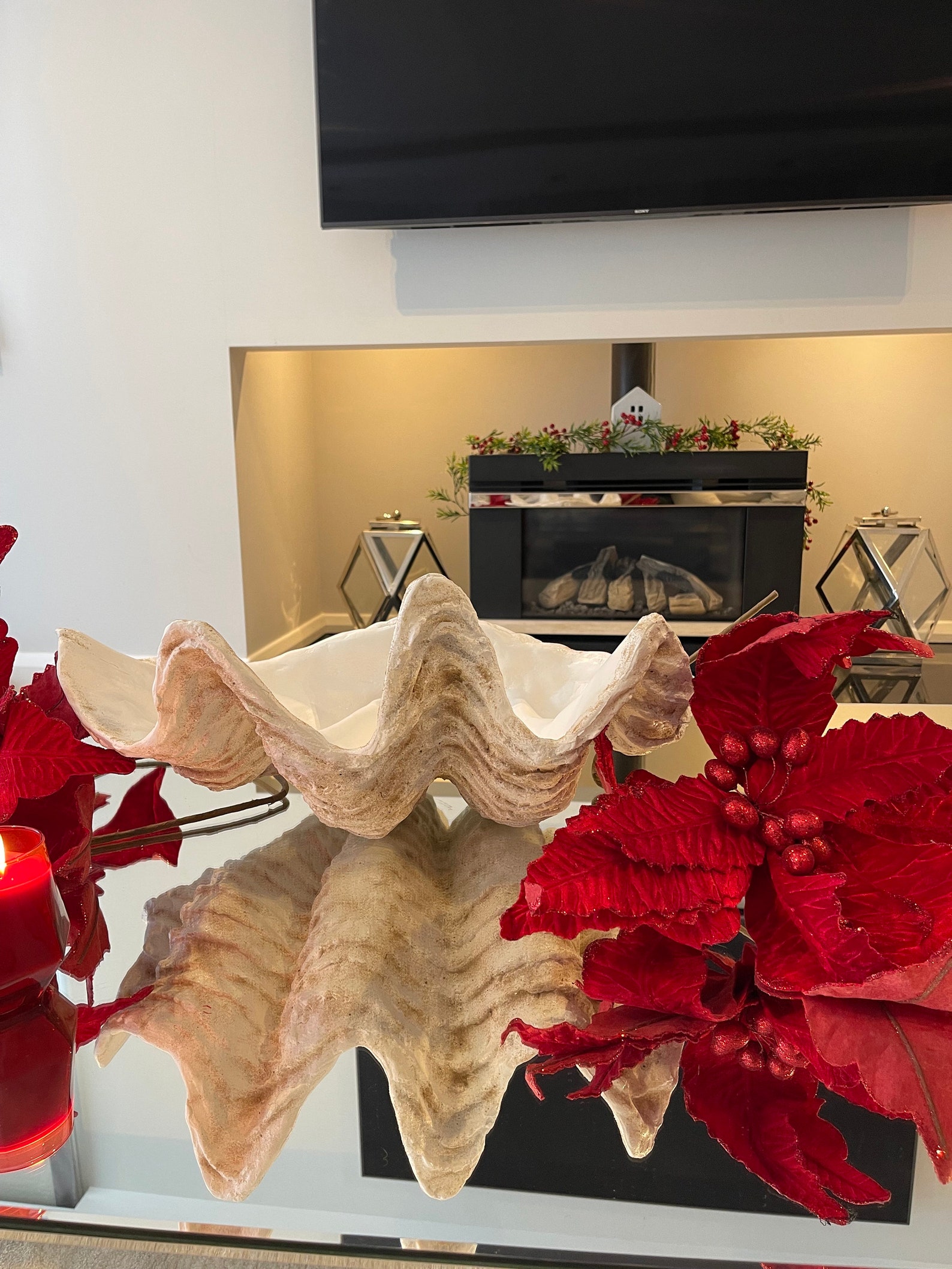 Serenity Large Real Sand Giant Clam Shell Sculptured Art Sculpture ...