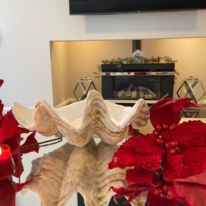 Serenity Large Real Sand Giant Clam Shell Sculptured Art Sculpture ...