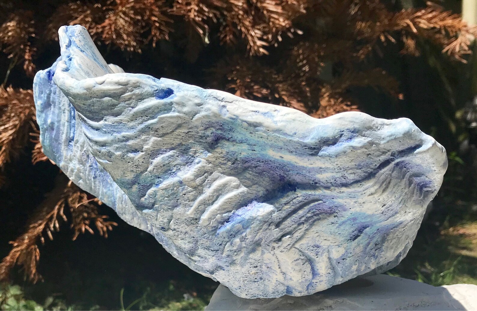 Small Giant Clam Shell Sculpture "courtney" in Loving Memory, Sky Blue ...