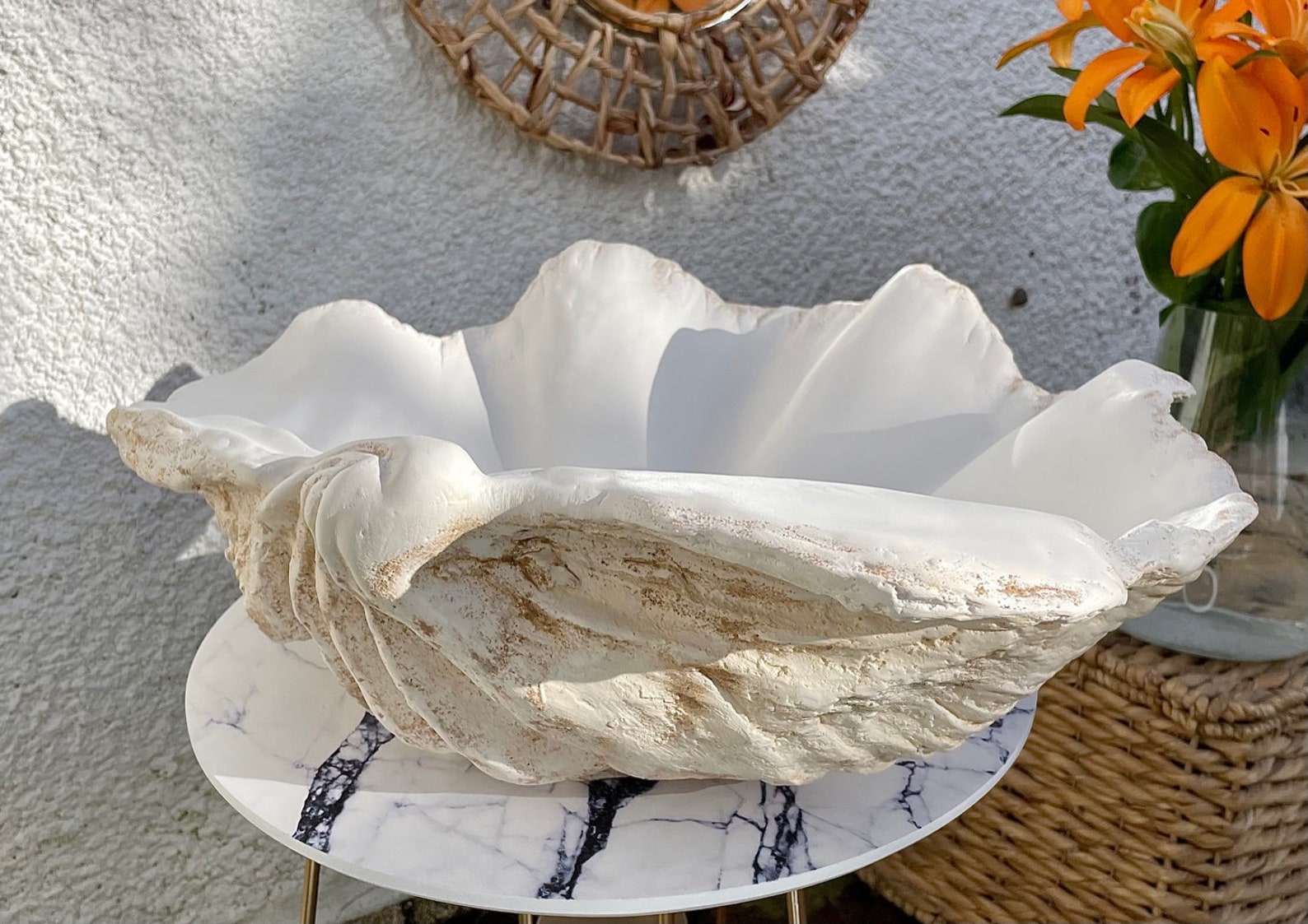 Medium Real Sand Giant Clam Shell Sculptured Art Contemporary ...
