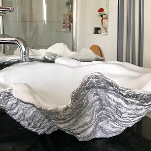 Giant Clam Shell Bathroom Sink Wash Basin Vessel Bowl Sculpture Art ...