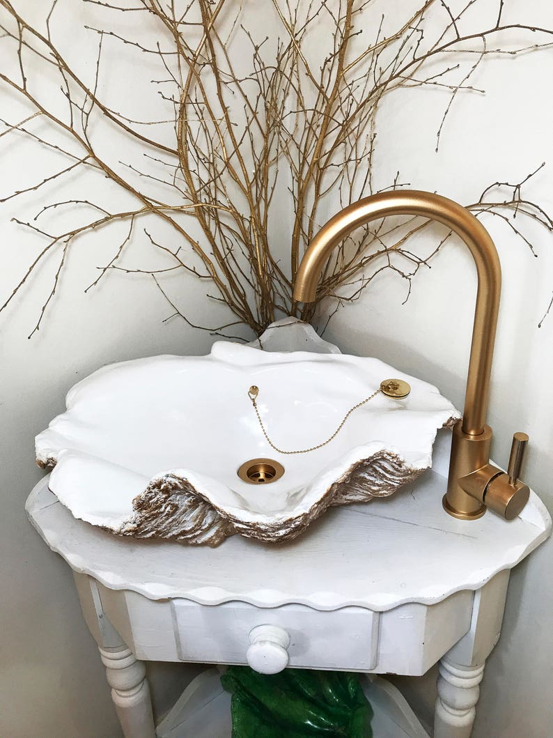 Giant Clam Shell Bathroom Sink Wash Basin Bowl Vessel Counter - Etsy