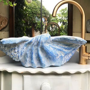 Giant Clam Shell Bathroom Sink Vessel Wash Basin Bowl Sculpture Art ...