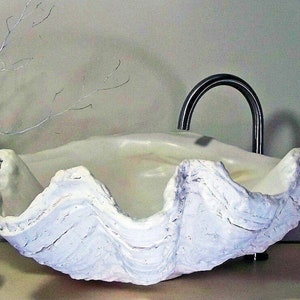 Giant Clam Shell Bathroom Sink Wash Basin Bowl Vessel Counter Top ...