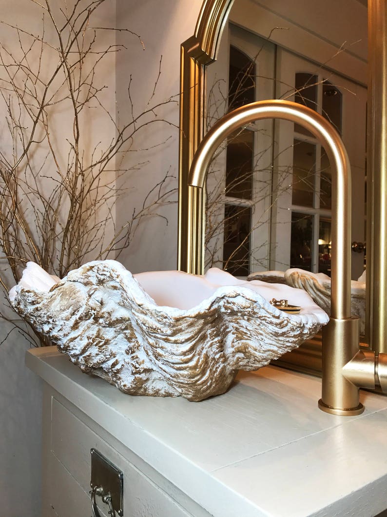 Handmade Giant Clam Shell Bathroom Sink Wash Basin Bowl Vessel - Etsy