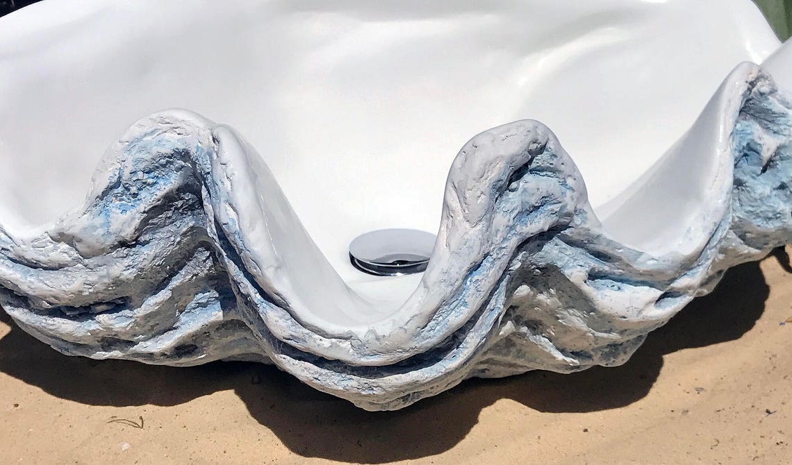Giant Clam Shell Bathroom Sink Wash Basin Bowl Vessel Counter - Etsy