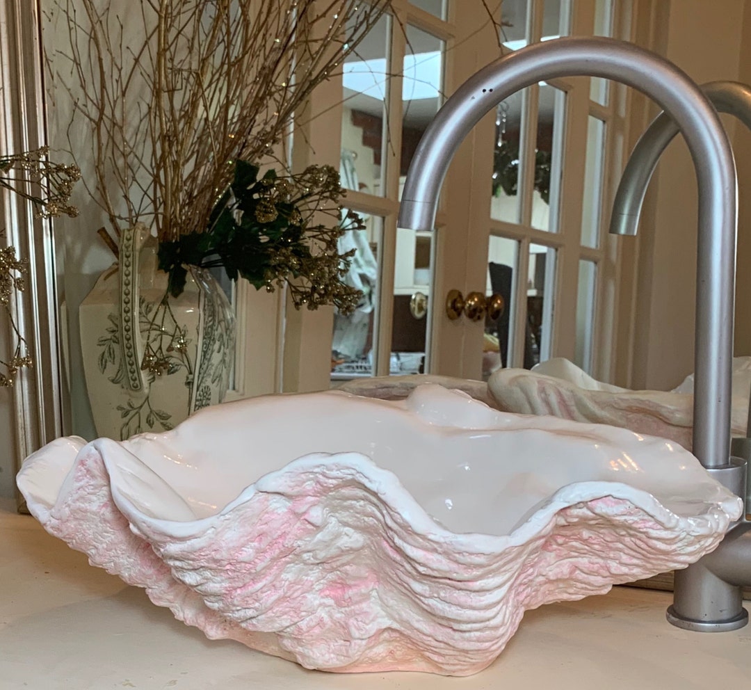 Giant Clam Shell Bathroom Sink Wash Basin Bowl Vessel Counter Top ...