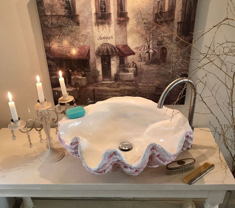 Giant Clam Shell Bathroom Sink Wash Basin Vessel Bowl - Etsy UK