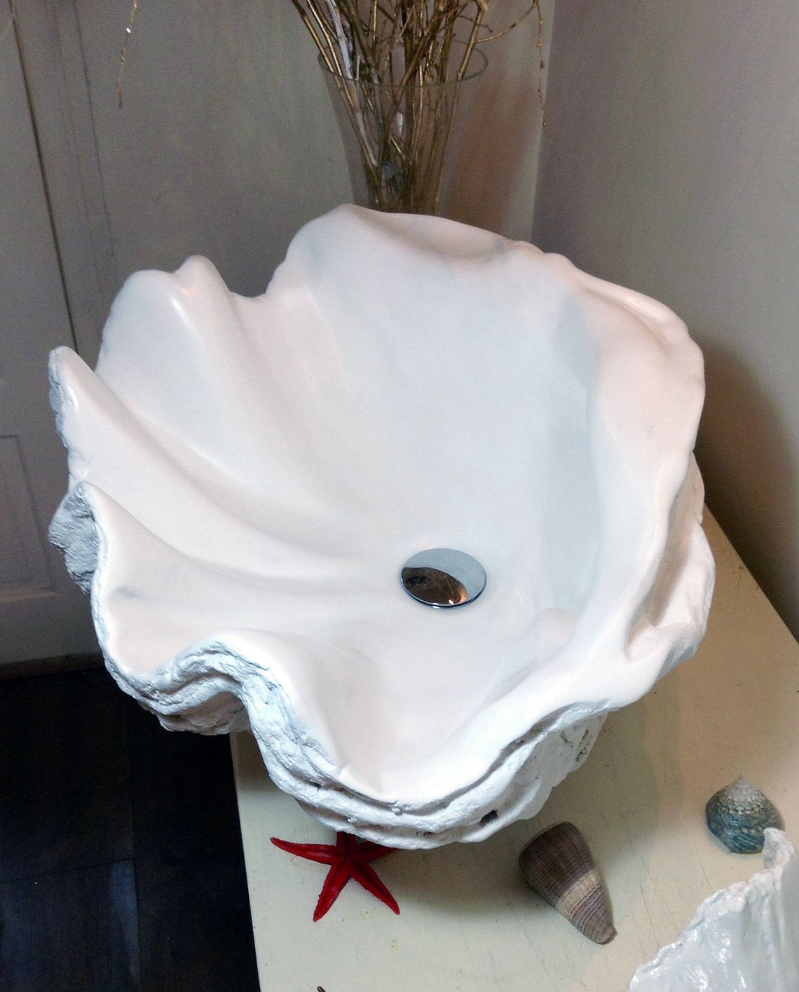 Giant Clam Shell Bathroom Sink Wash Basin Bowl Vessel Counter | Etsy
