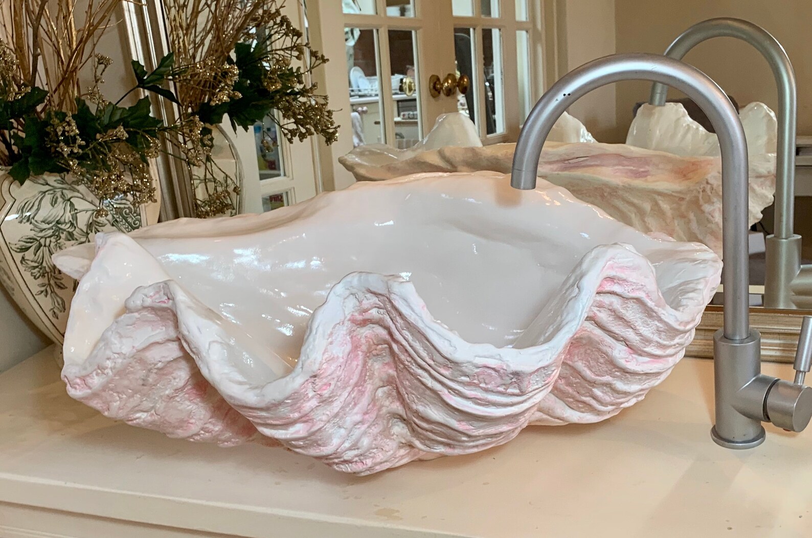 Giant Clam Shell Bathroom Sink Wash Basin Vessel Bowl in Soft | Etsy