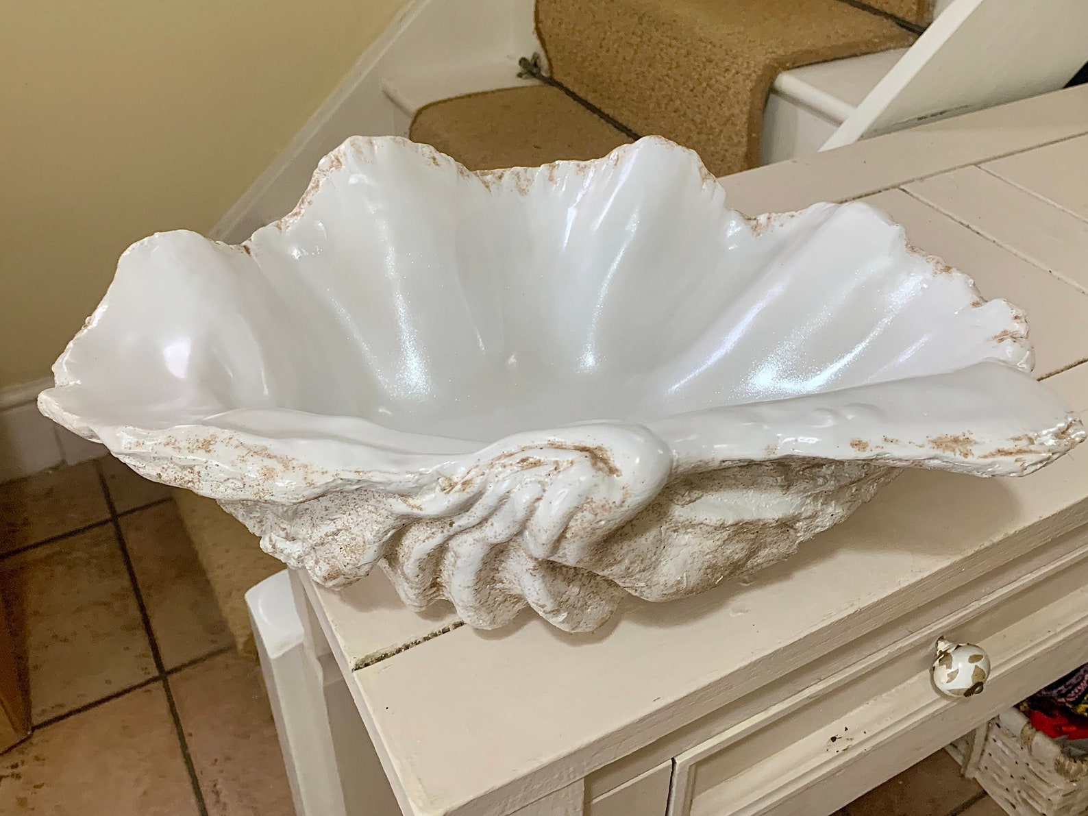 Medium Real Sand Giant Clam Shell Sculptured Art Contemporary ...