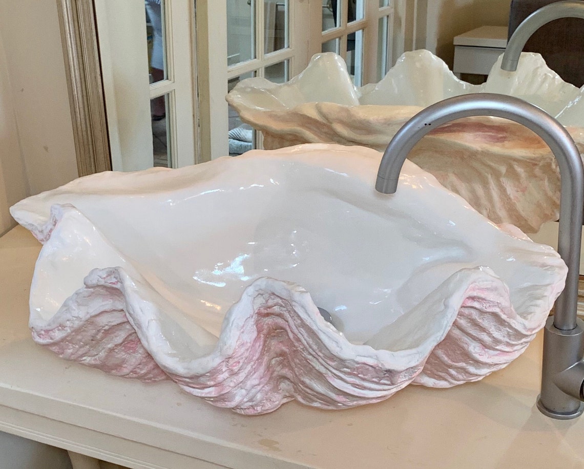 Giant Clam Shell Bathroom Sink Wash Basin Vessel Bowl in Soft | Etsy