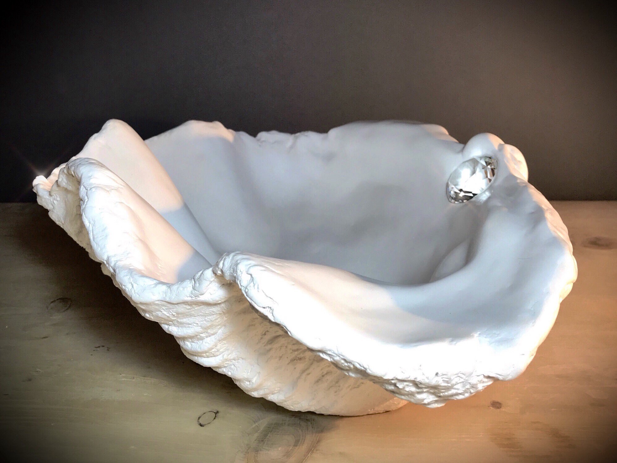 Giant Clam Shell ALICE Sculpture Art Gem Encrusted | Etsy