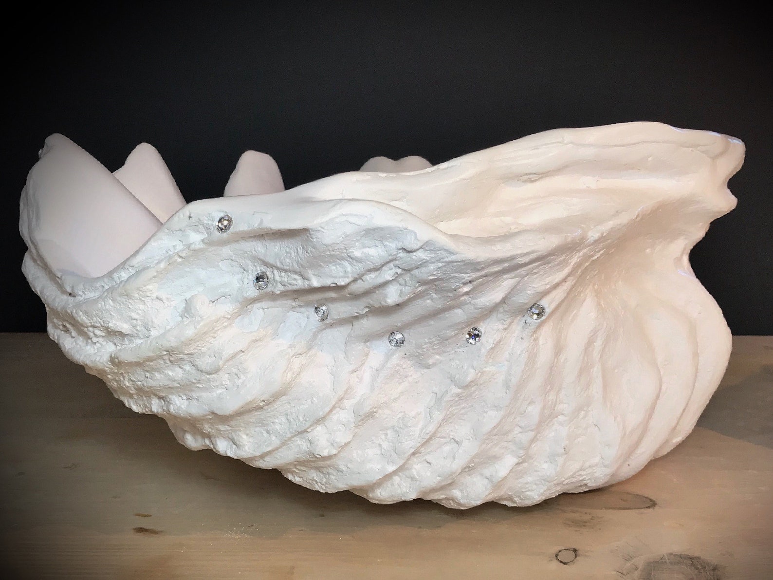 Giant Clam Shell Gem Encrusted "tiffany" Sculpture Art Limited Edition ...
