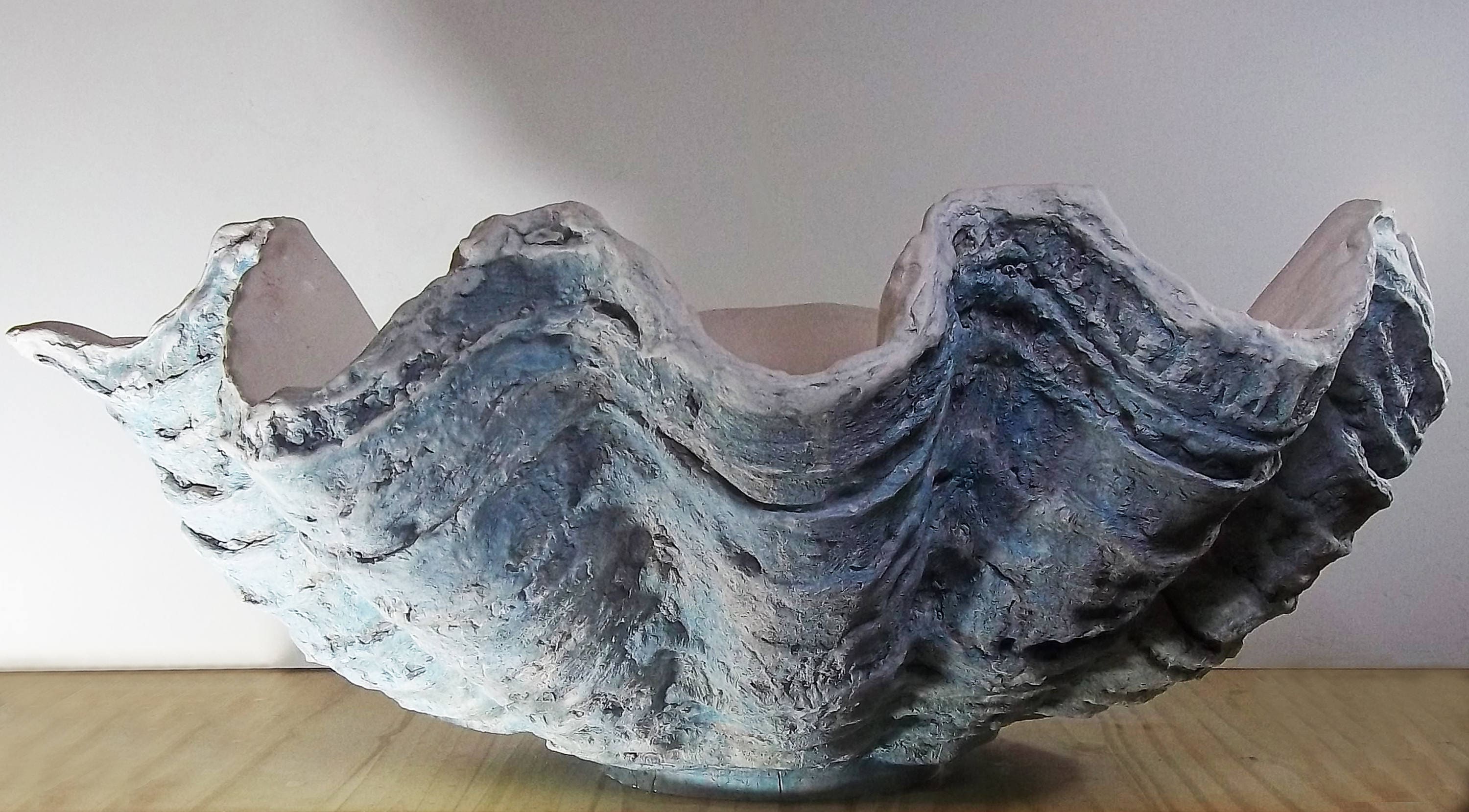 XL Aquamarine Blue Shell Giant Clam Shell Sculpture a Piece of Art for ...