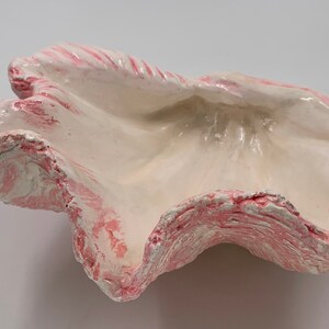 Giant Clam Shell Sculpture Art Ornament Bowl Handmade in Pink for Home ...