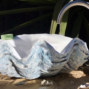 Medium Giant Clam Shell Bathroom Sink Wash Basin Bowl Vessel Counter ...