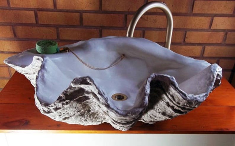 Giant Clam Shell Bathroom Sink Wash Basin Bowl Vessel Counter | Etsy