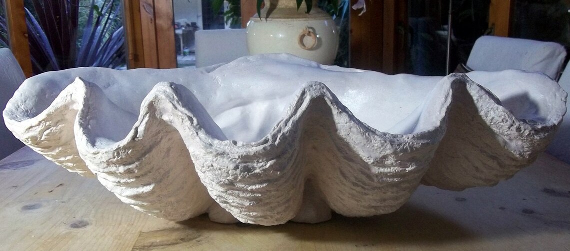 Giant Clam Shell Sculpture Art Stone Ornament Bowl Vessel - Etsy