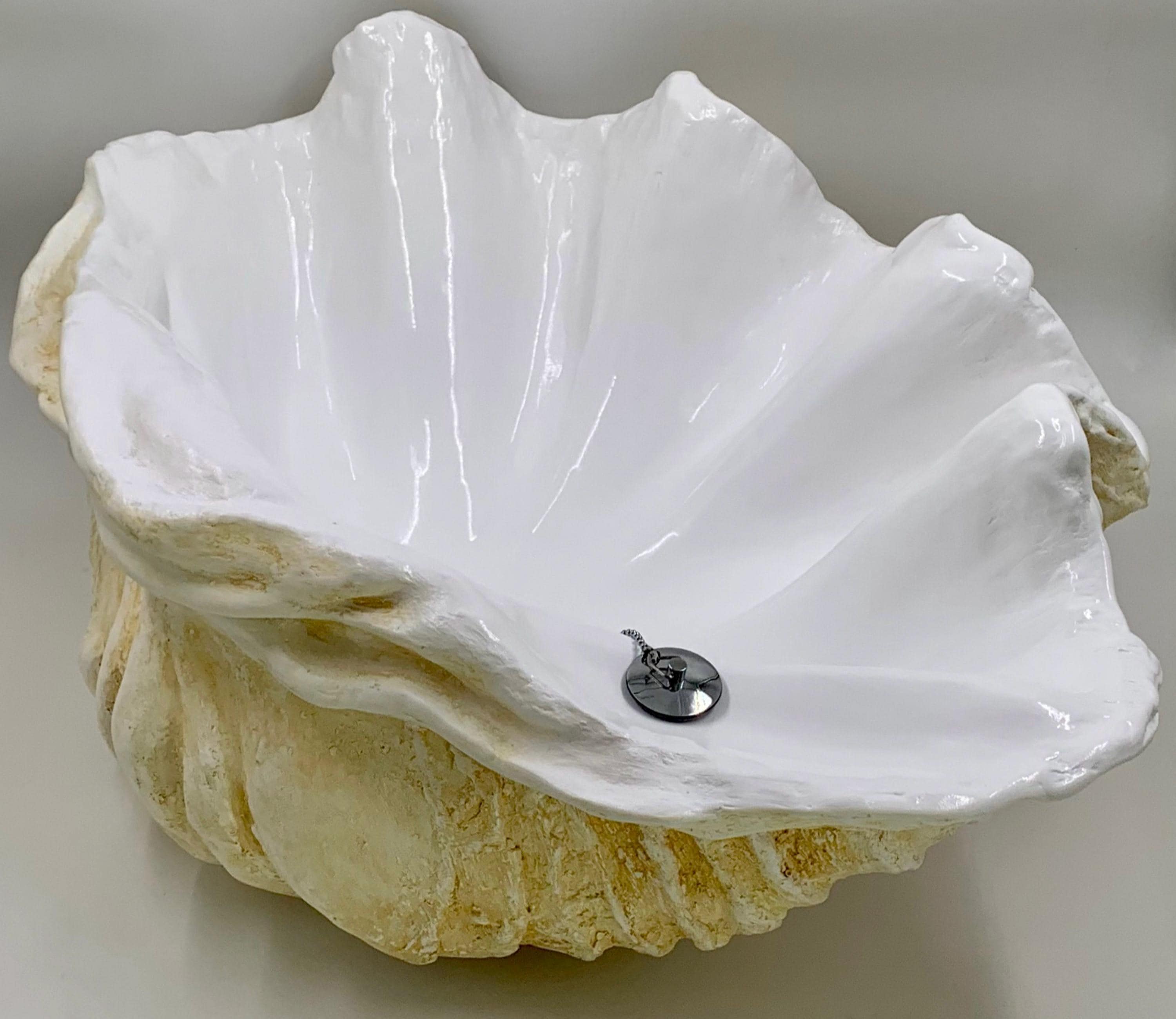 Giant Clam Shell Bathroom Sink Wash Basin Vessel Bowl in Caramel ...