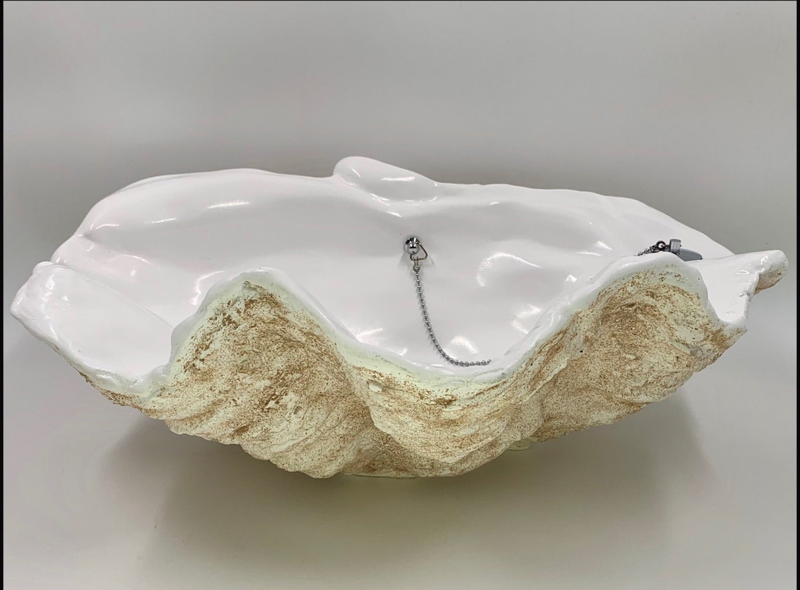 Giant Clam Shell Bathroom Sink Wash Basin Bowl Vessel Counter | Etsy UK