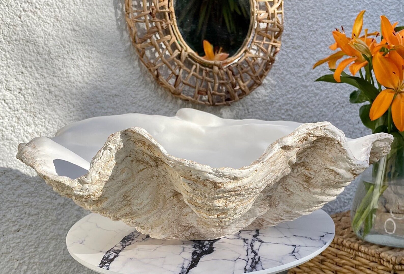 Medium Real Sand Giant Clam Shell Sculptured Art Contemporary ...