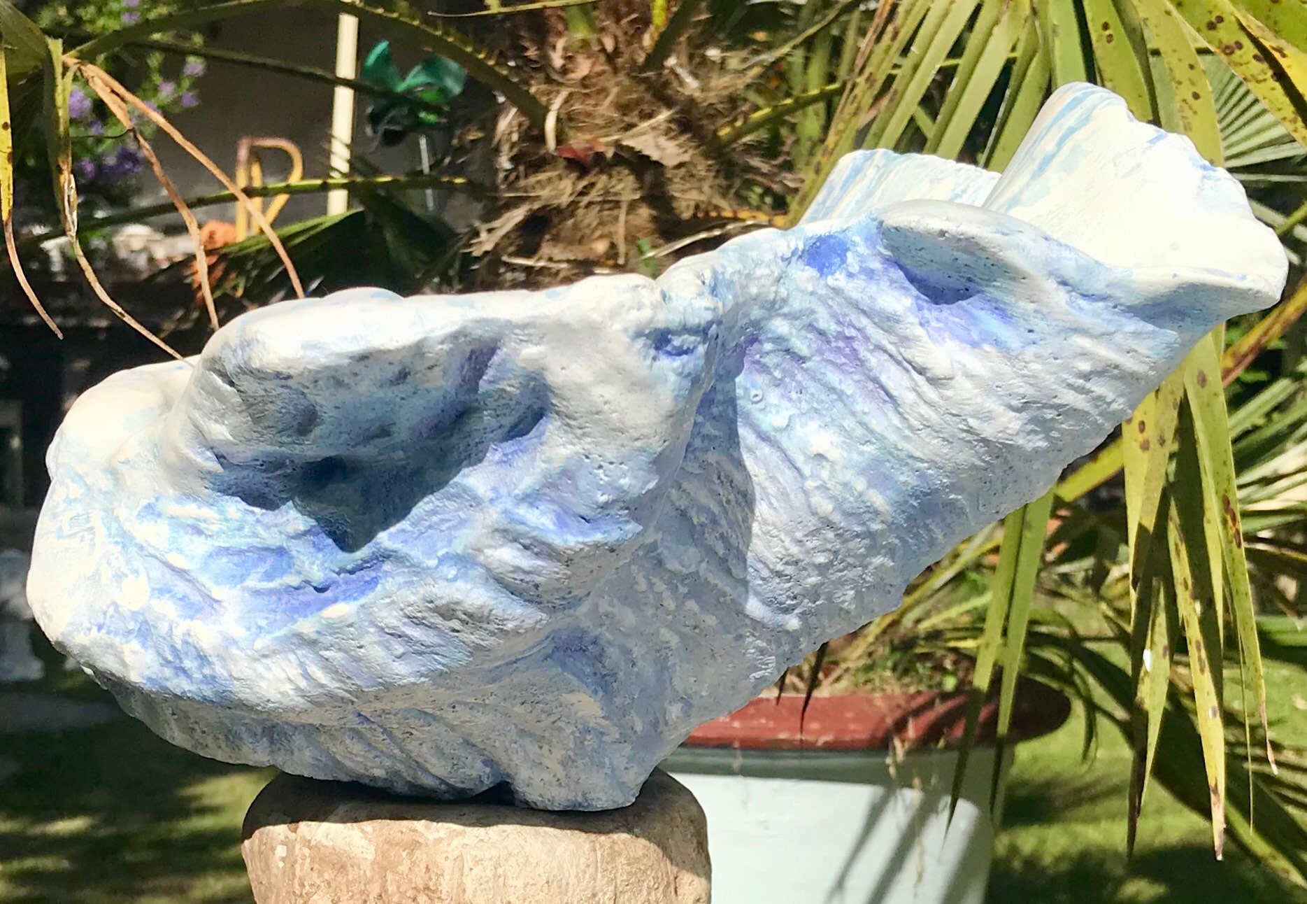 Small Giant Clam Shell Sculpture "courtney" in Loving Memory, Sky Blue ...