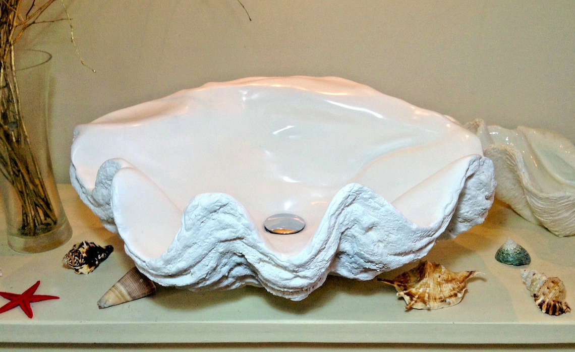 Giant Clam Shell Bathroom Sink Wash Basin Bowl Vessel Counter | Etsy