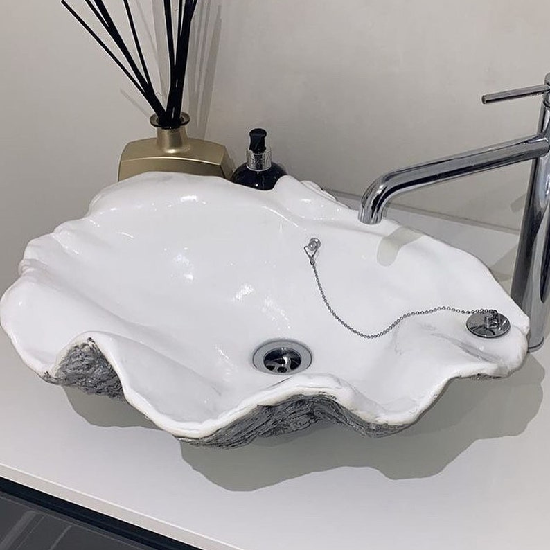 Giant Clam Shell Bathroom Sink Wash Basin Bowl Vessel Counter - Etsy