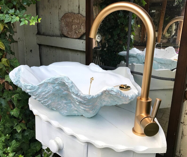 Giant Clam Shell Bathroom Sink Wash Basin Bowl Vessel Counter - Etsy UK