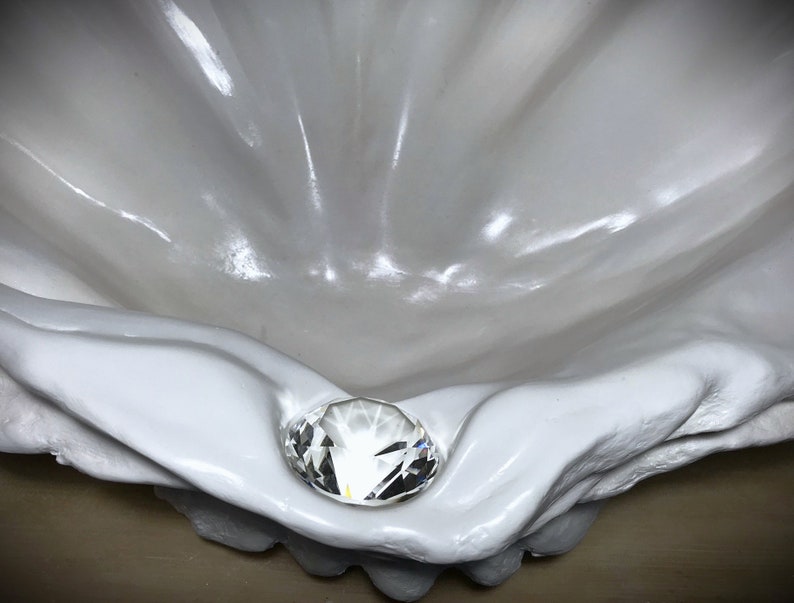 Giant Clam Shell Gem Encrusted "tiffany" Sculpture Art Limited Edition ...