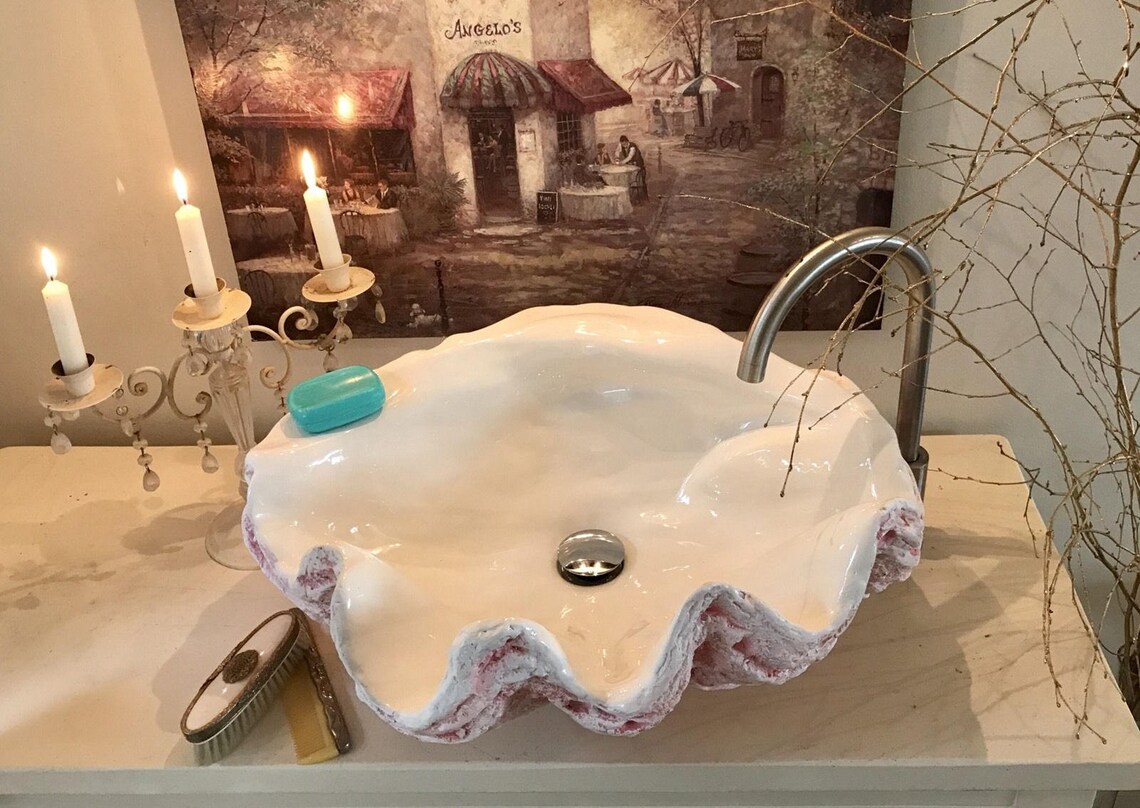 Giant Clam Shell Bathroom Sink Wash Basin Vessel Bowl | Etsy
