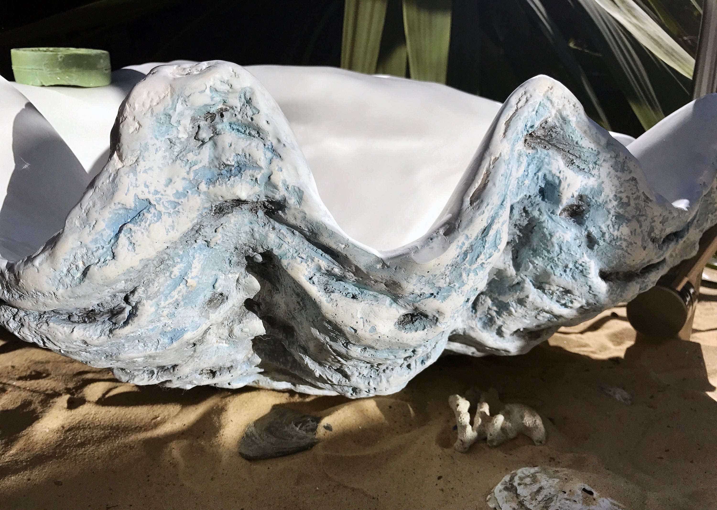 Medium Giant Clam Shell Bathroom Sink Wash Basin Bowl Vessel Counter ...