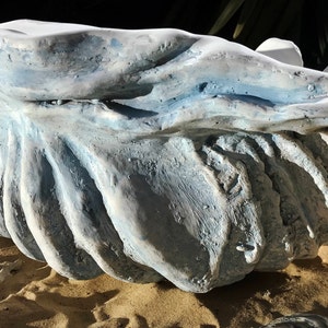 XL Aquamarine Blue Shell Giant Clam Shell Sculpture a Piece of Art for ...
