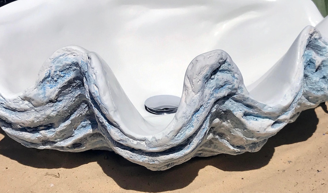 Giant Clam Shell Bathroom Sink Wash Basin Bowl Counter Top - Etsy UK