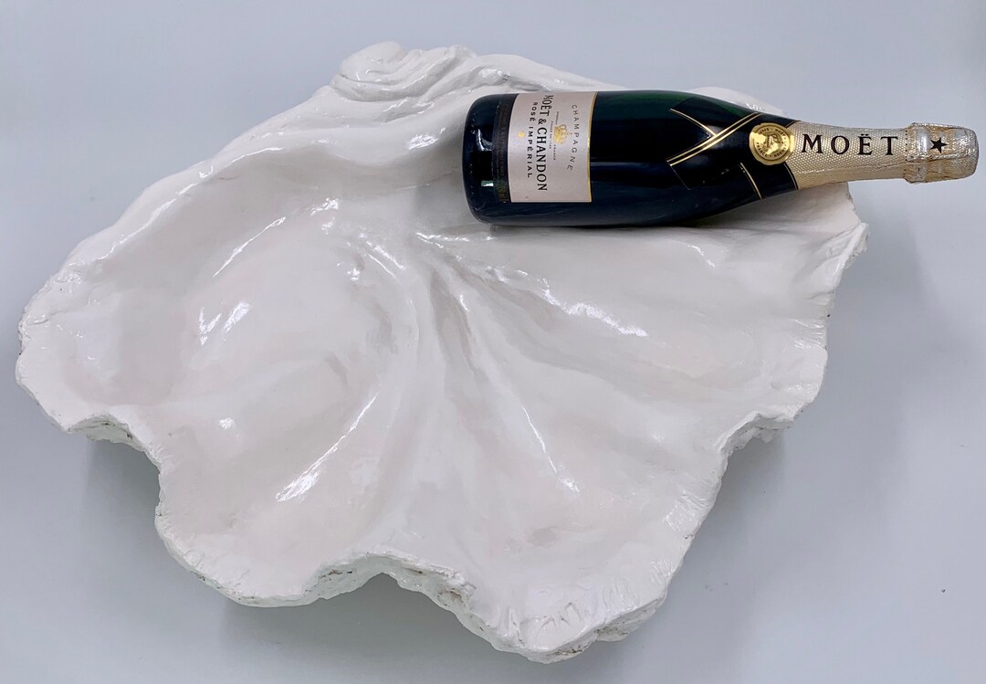 Platter White Giant Clam Shell Sculpture Ornament Bowl Handmade for ...