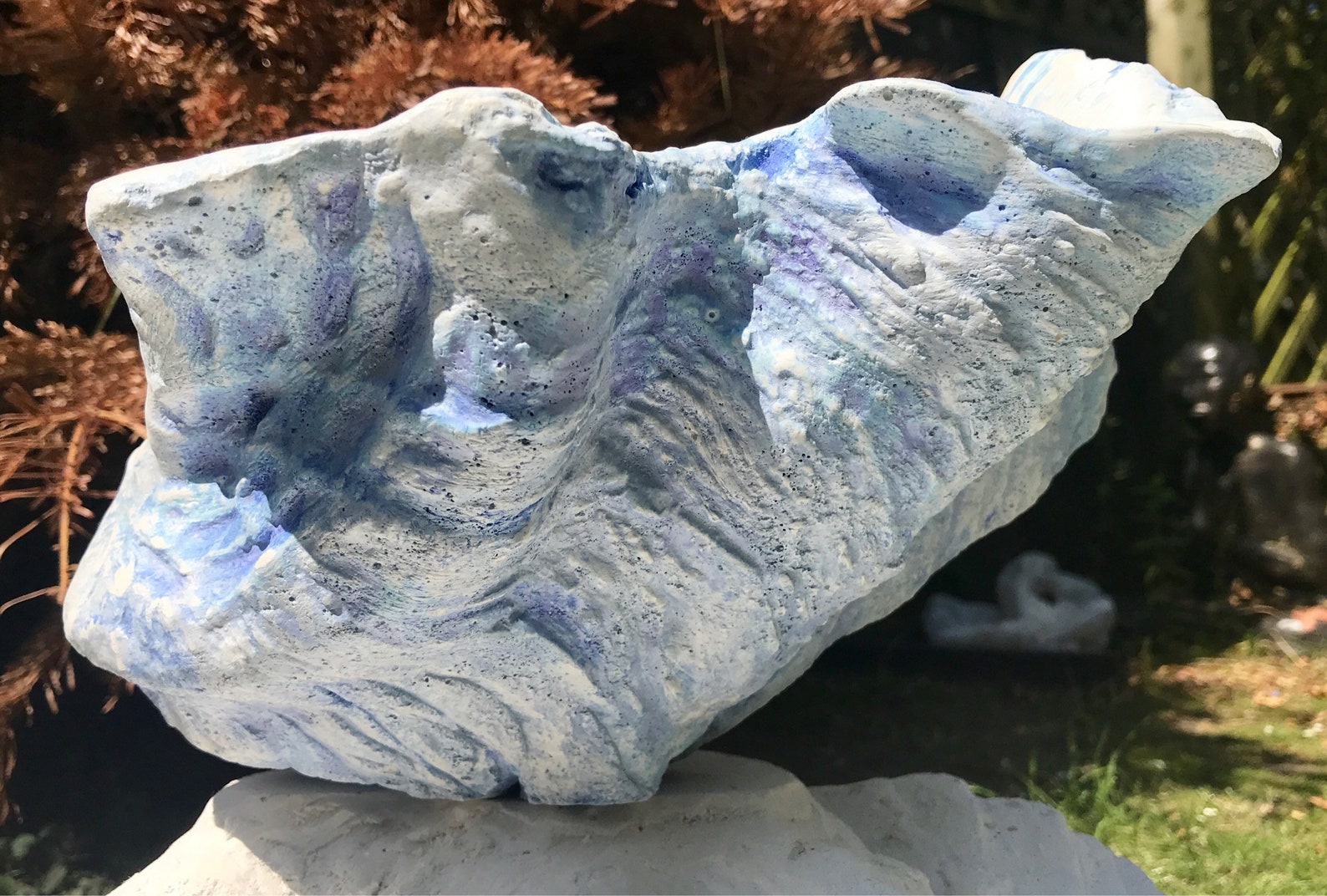 Small Giant Clam Shell Sculpture "courtney" in Loving Memory, Sky Blue ...