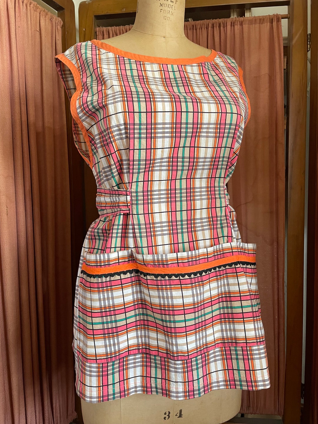 Mid Century Smock-style Apron, Excellently Handmade - Etsy